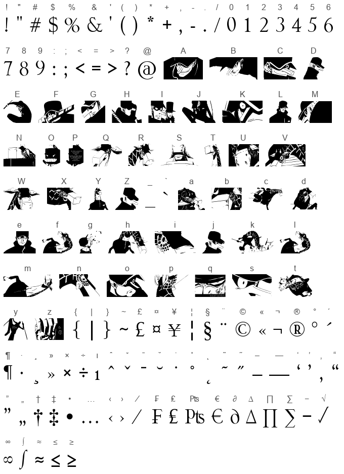 Kaku Dingbats One Piece Art One Piece Area - Abstract Fonts - Download ...