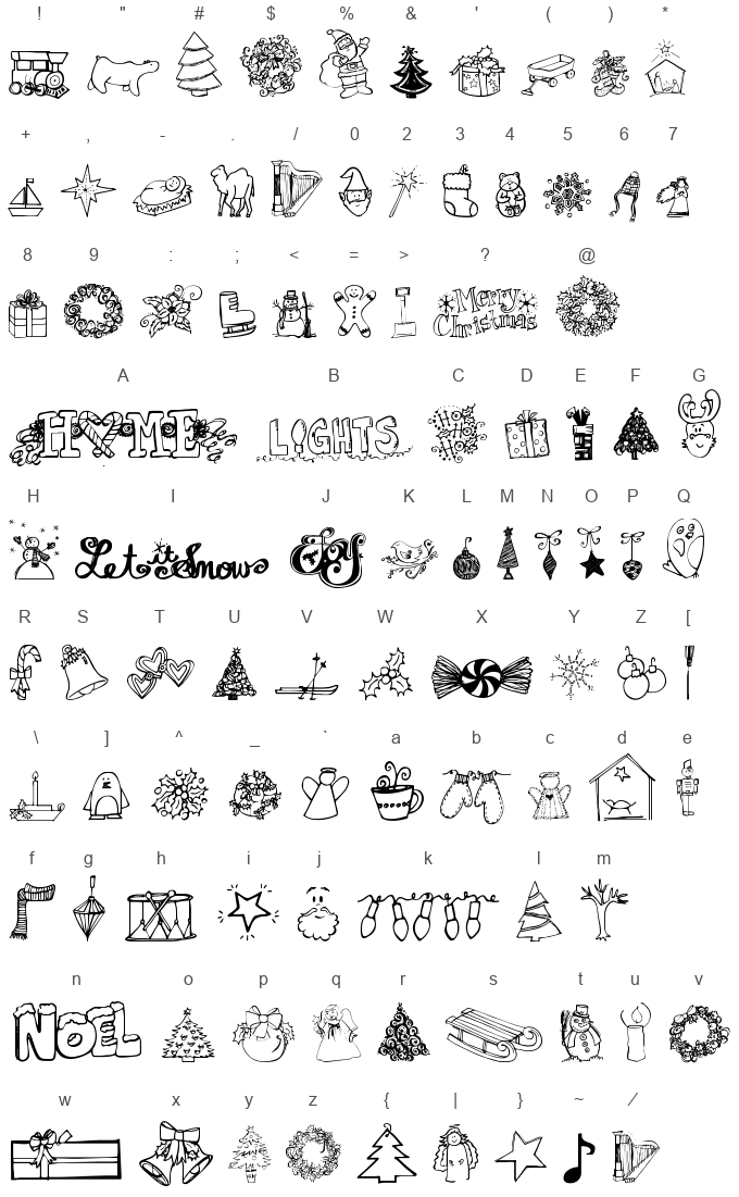 Janda Christmas Doodles - Abstract Fonts - Download Free Fonts