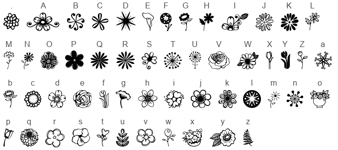 Janda Flower Doodles - Abstract Fonts - Download Free Fonts