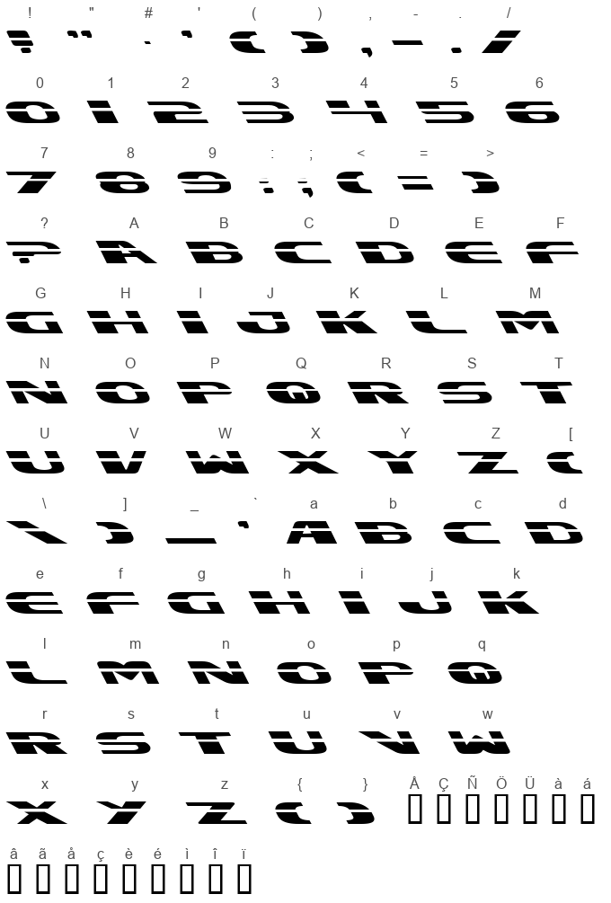 Excelerate Left - abstract fonts - download free fonts