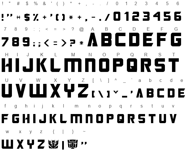 Transformers - Abstract Fonts - Download Free Fonts